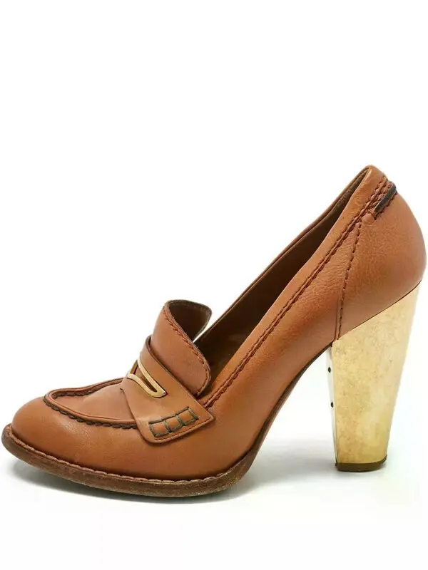 Dolce & Gabbana Leather Metallic-heel Loafers