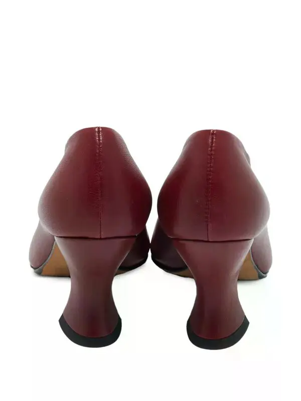 Bottega Veneta Squa-toe Leather Pumps
