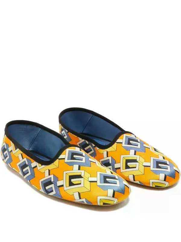 Gucci Geometric-pattern Smoking Slippers - Orange