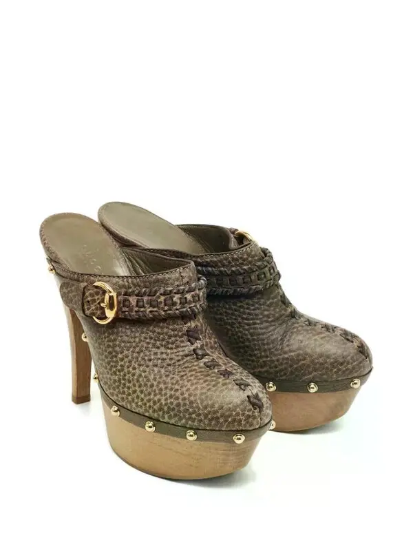 Gucci Janis Leather Heeled Mules