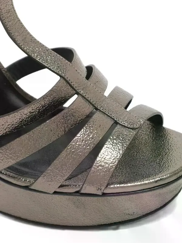 Saint Laurent Bianca Platform Leather Sandals