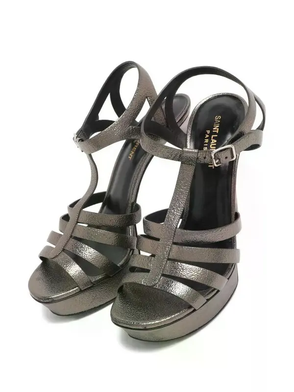 Saint Laurent Bianca Platform Leather Sandals