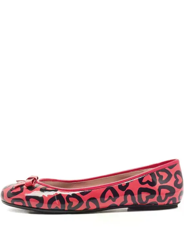 Marc Jacobs Heart-print Leather Ballet Flats - Pink