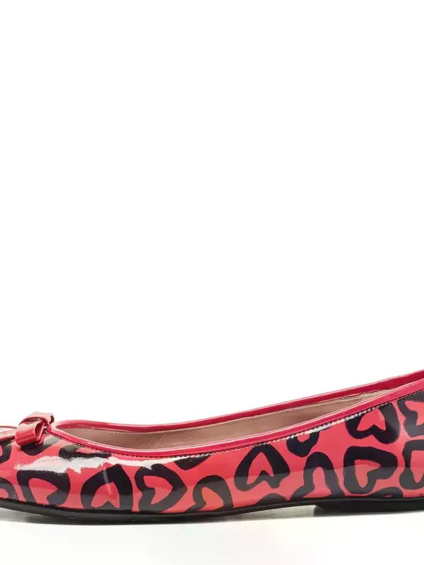 Marc Jacobs Heart-print Leather Ballet Flats - Pink