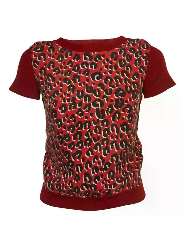 LOUIS VUITTON Leopard-print Ribbed Top