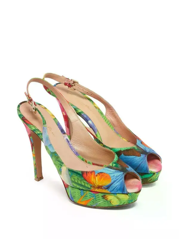 GIANVITO ROSSI Flower Slingback Sandals