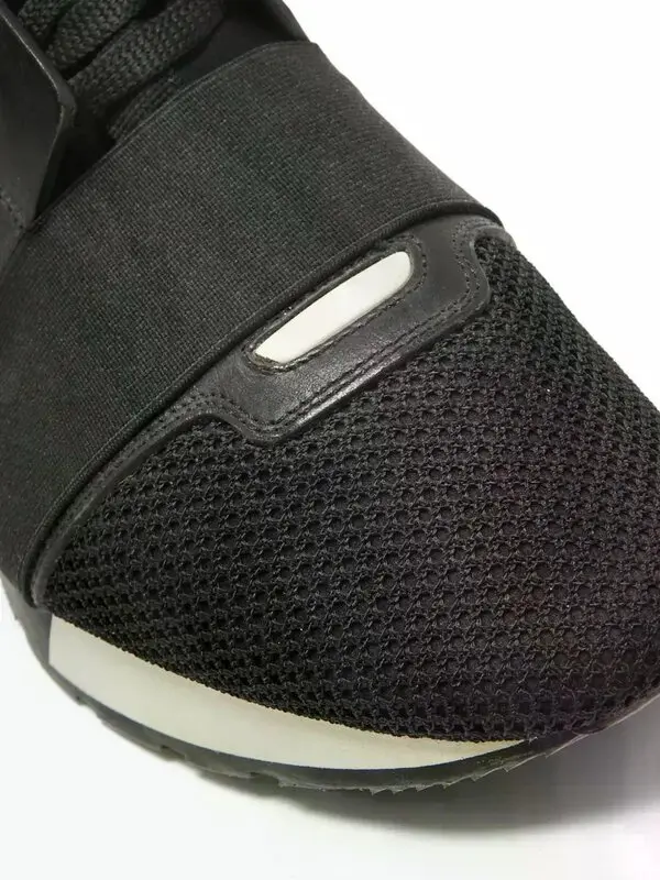 Balenciaga Leather Panelled Sneakers - Black