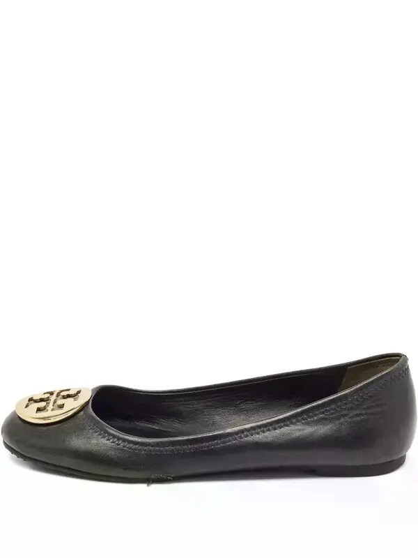 Tory Burch Minnie Logo-plaque Ballet Flats - Black