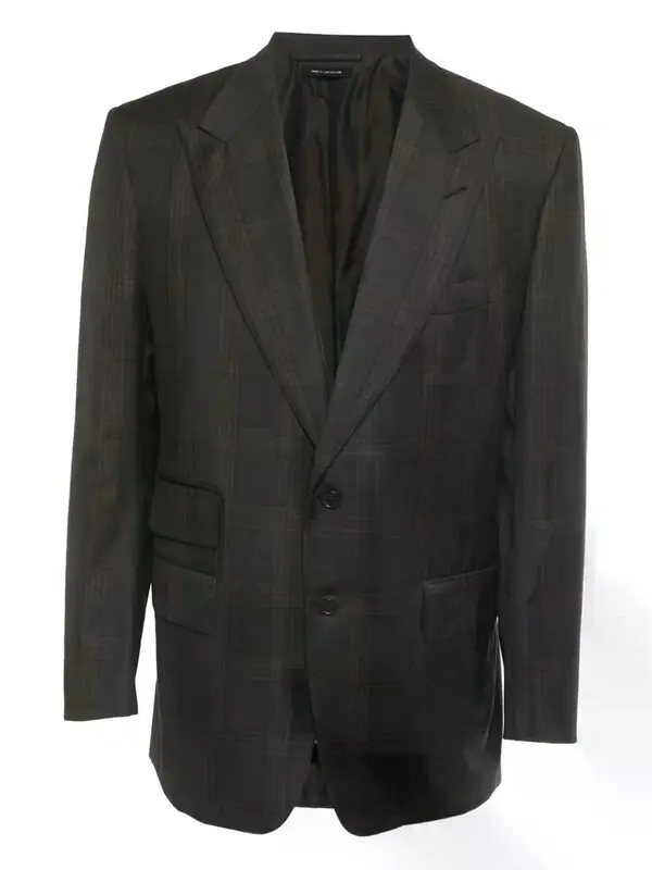TOM FORD Checkered Wool Blazer - Brown