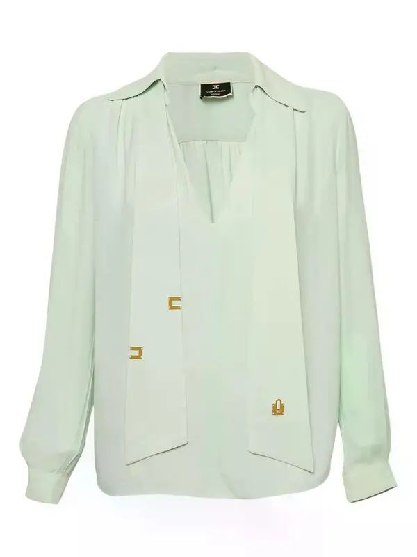 Elisabetta Franchi Neck-tie Blouse - Green