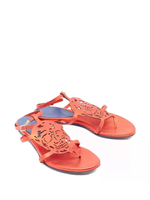 Alexander McQueen Skull Leather Flat Sandals