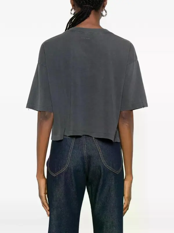 ANINE BING Graphic Cropped T-shirt - Grey