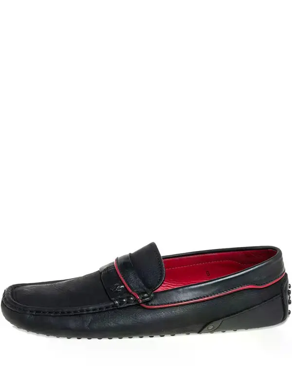 TOD'S X Ferrari Gommino Leather Loafers - Black