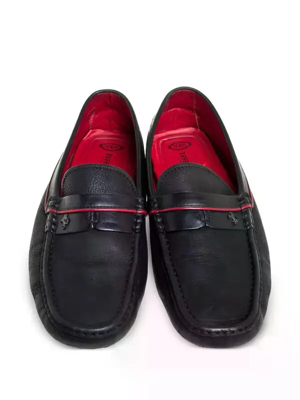 TOD'S X Ferrari Gommino Leather Loafers - Black