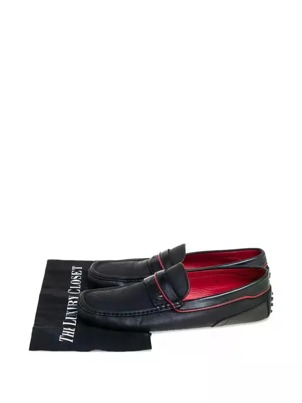 TOD'S X Ferrari Gommino Leather Loafers - Black