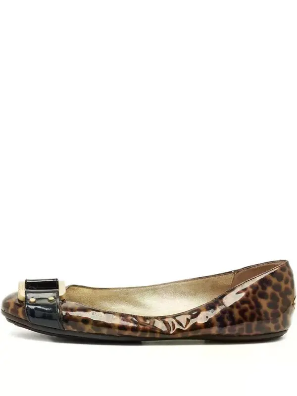 JIMMY CHOO Patent-leather Ballerina Shoes - Brown