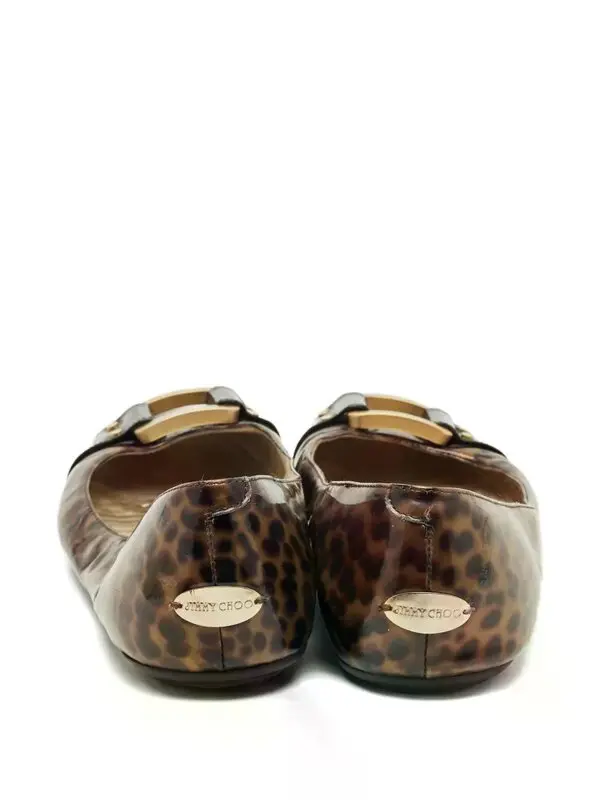 JIMMY CHOO Patent-leather Ballerina Shoes - Brown