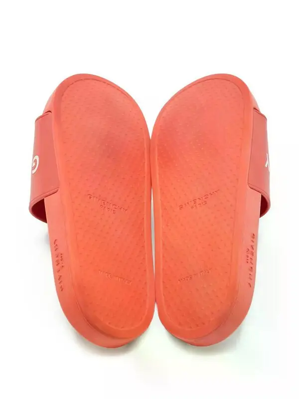 Givenchy Rubber Logo-detail Slides - Red