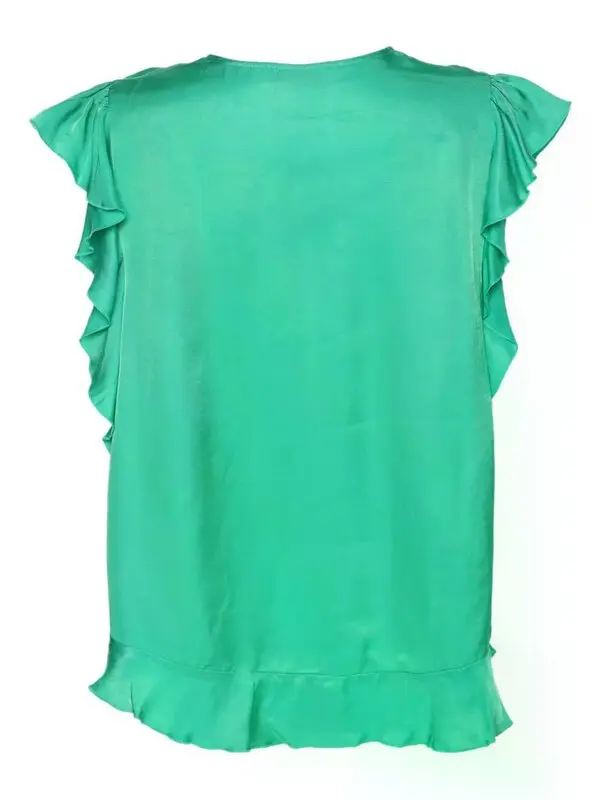 Sandro Ruffled Crepe Top