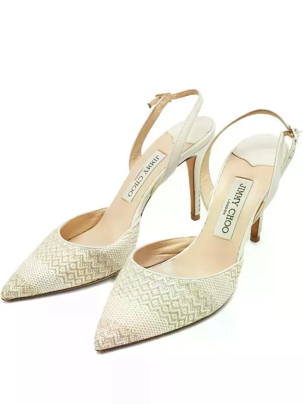 JIMMY CHOO Tilly Woven Heeled Pumps - Neutrals