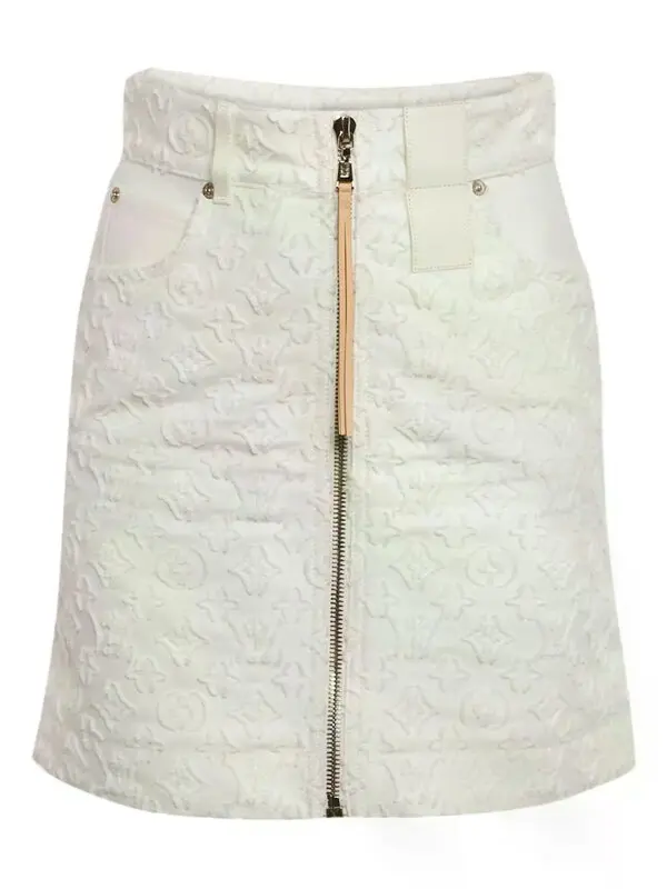 LOUIS VUITTON Fil-coupé Monogram Skirt - White