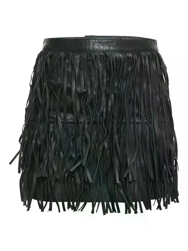 Zadig&Voltaire Leather Fringe Trim Skirt