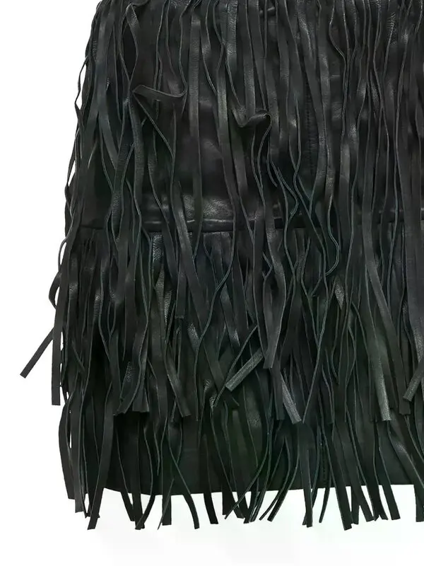 Zadig&Voltaire Leather Fringe Trim Skirt