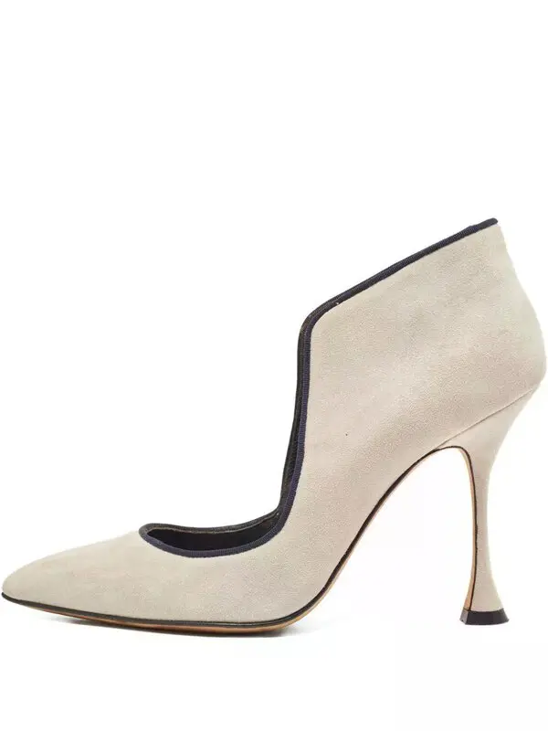 Manolo Blahnik 110mm Suede Cut-out Pumps