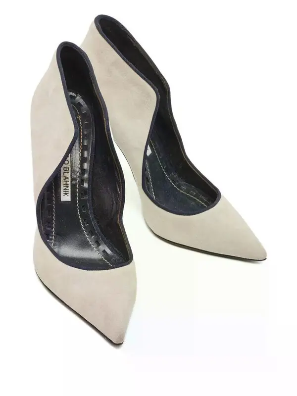 Manolo Blahnik 110mm Suede Cut-out Pumps