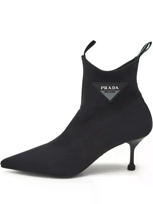 Prada Logo-detail Heeled Ankle Boots