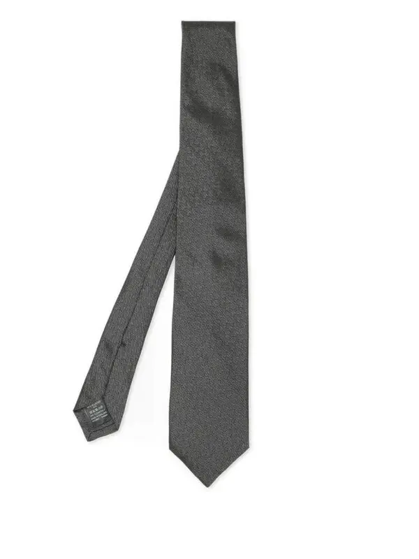 Dunhill Woven-pattern Neck Tie - Grey