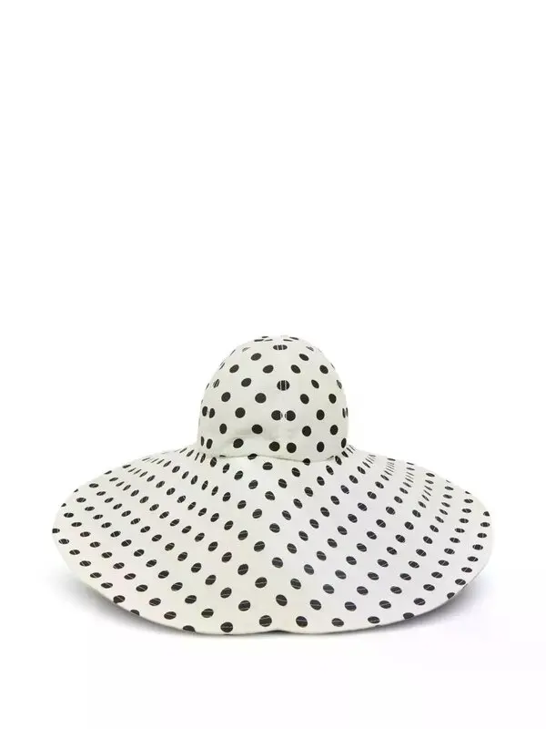 Marianna Senchina Polka Dot Hat - White