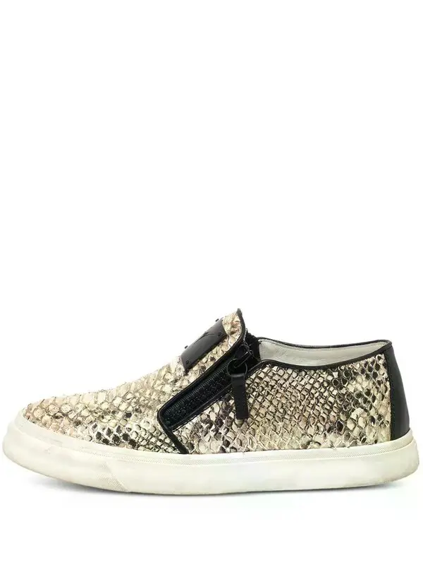 GIUSEPPE ZANOTTI Python Leather Zipper Sneakers