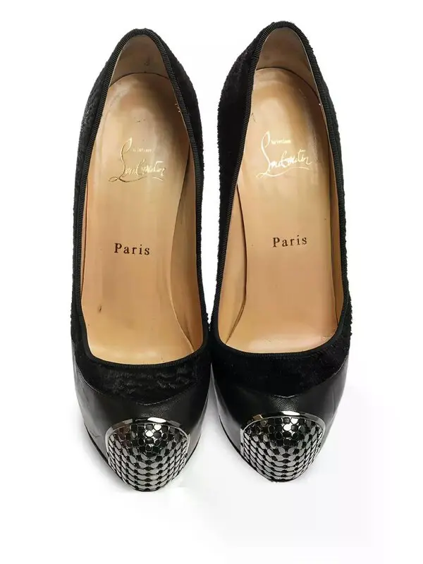 CHRISTIAN LOUBOUTIN 145mm Maggie Suede Platform Pumps - Black