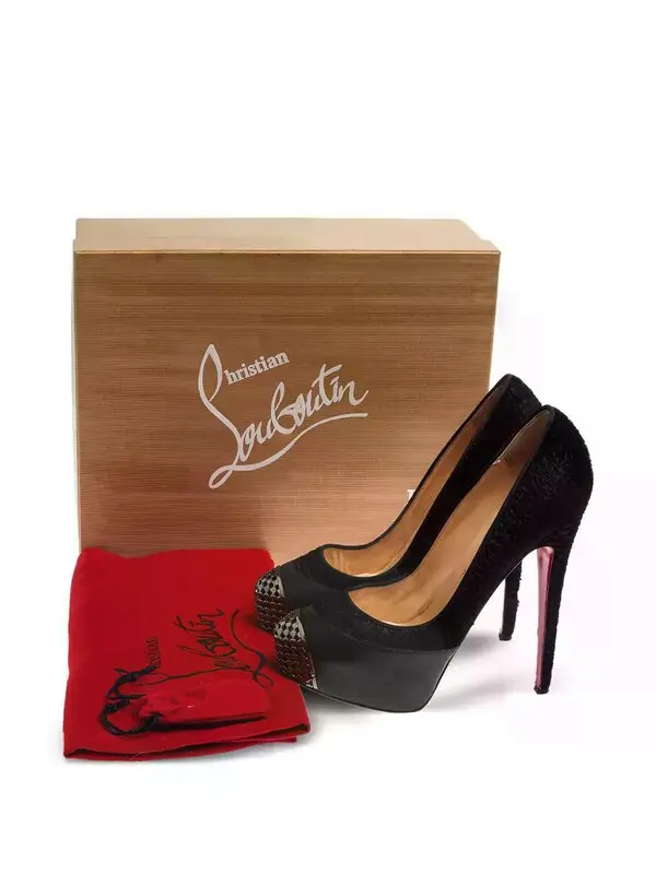CHRISTIAN LOUBOUTIN 145mm Maggie Suede Platform Pumps - Black