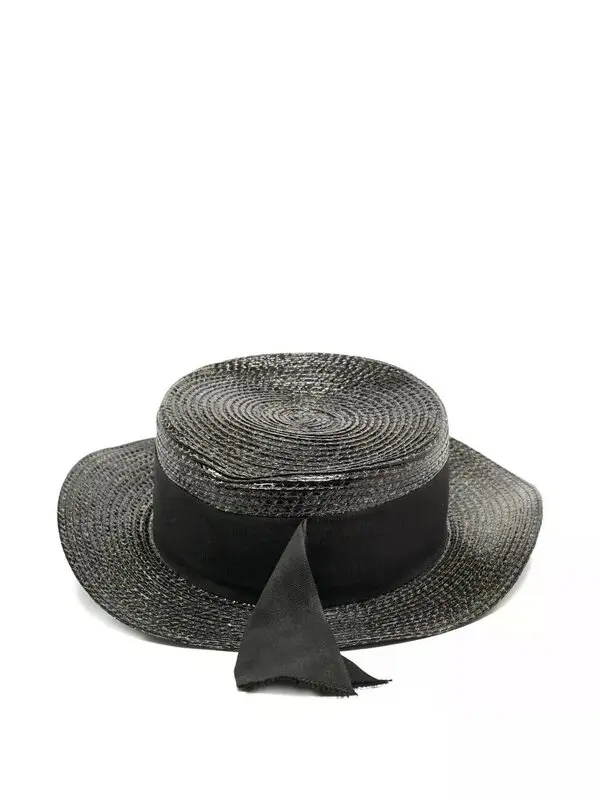 Saint Laurent Woven Wide Brim Hat - Black