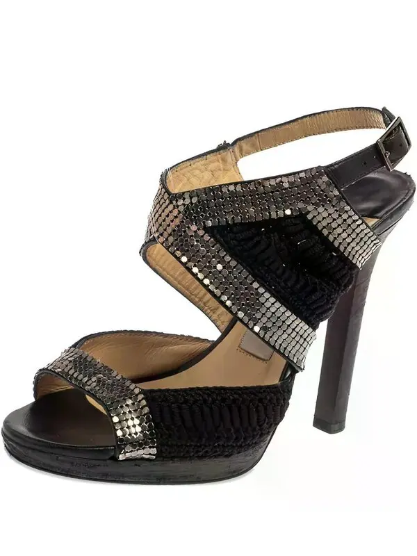 JIMMY CHOO Crochet Fabric Sandals