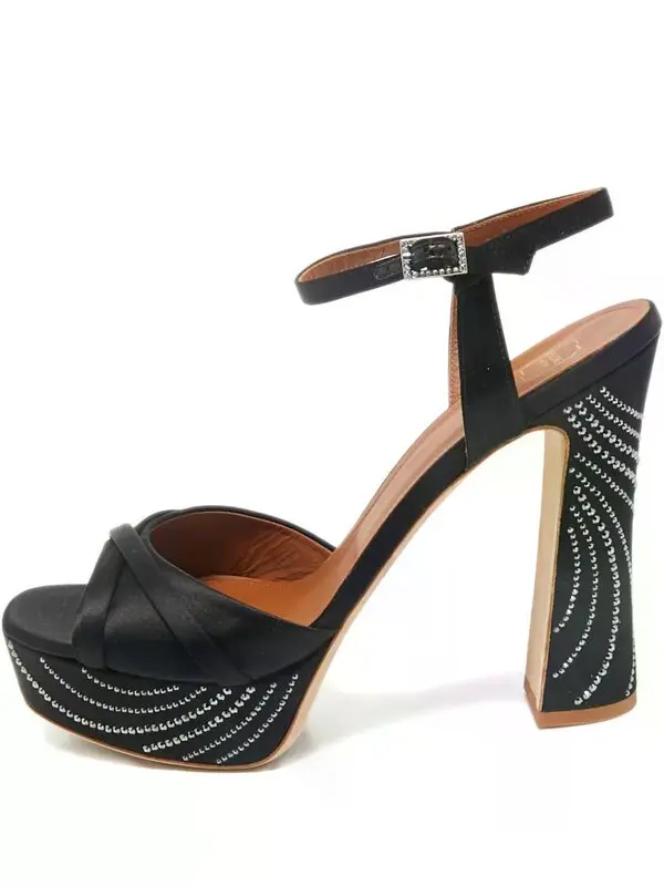 MALONE SOULIERS 130mm Crystal-embellished Satin Sandals - Black