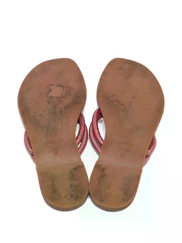 SERGIO ROSSI Leather T-strap Thong Sandals