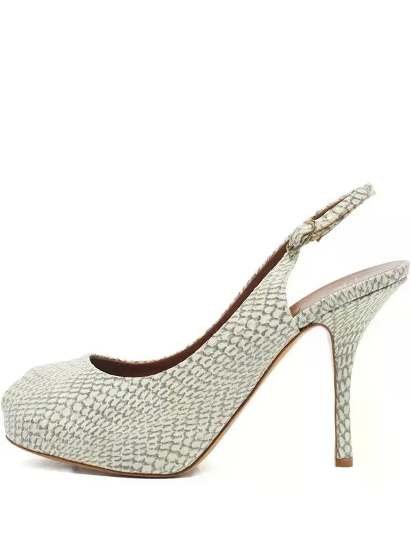 GIUSEPPE ZANOTTI Python-embossed Peep Toe Pumps