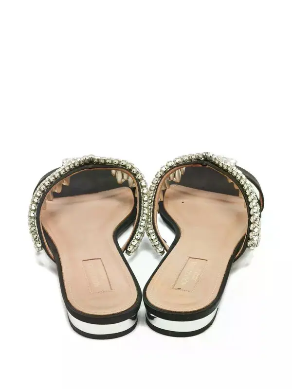 AQUAZZURA Crystal Embellished Flat Slides