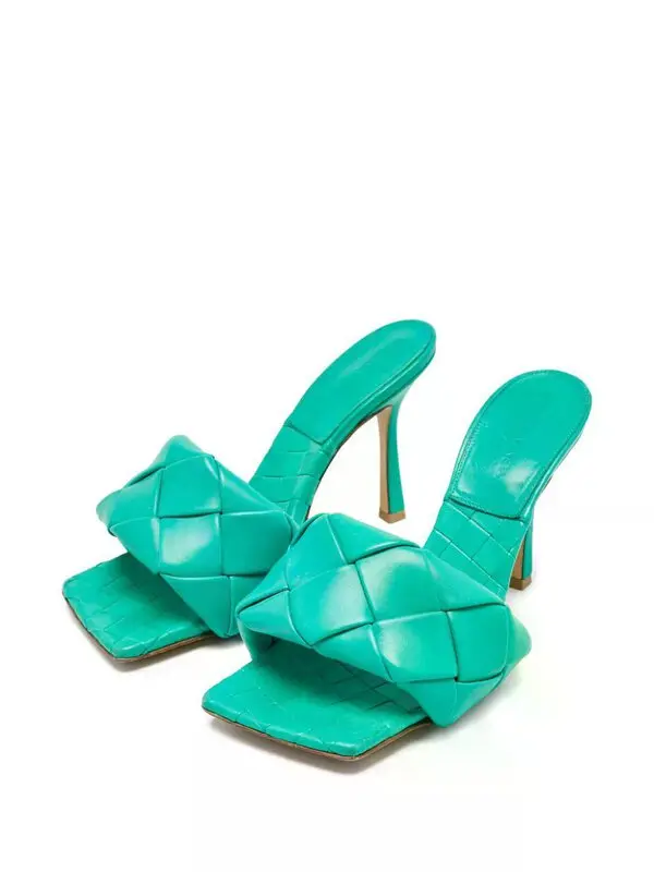 Bottega Veneta Woven Leather Stiletto Sandals - Blue