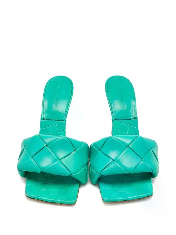 Bottega Veneta Woven Leather Stiletto Sandals - Blue