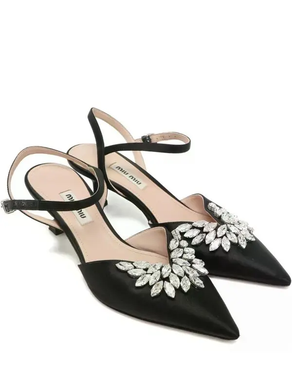 Miu Miu Crystal-embellished Pumps - Black