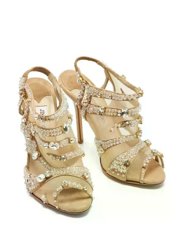 JIMMY CHOO Crystal-embellished Slingback Sandals