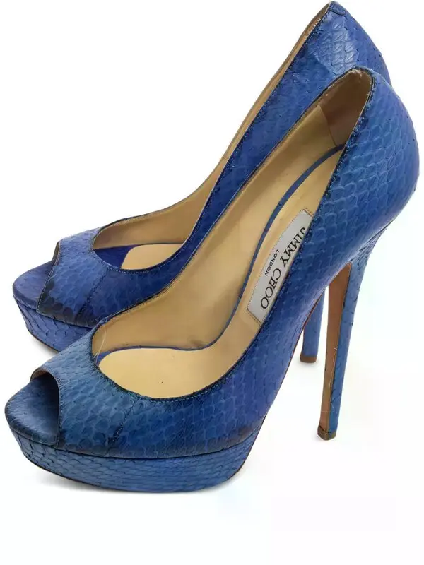 JIMMY CHOO Python Embossed Leather Pumps
