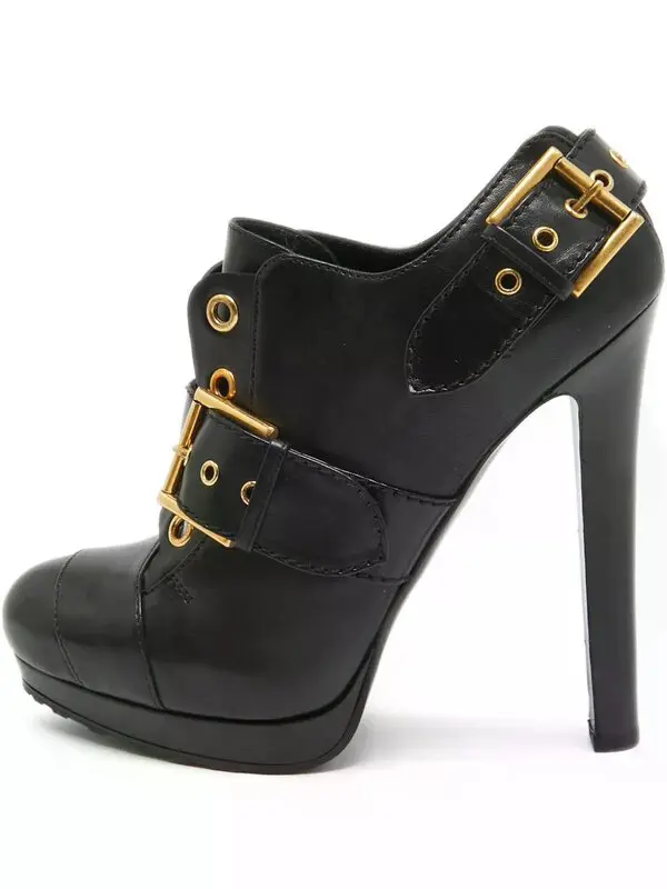 Alexander McQueen 145mm Eyelet Detail Buckled Boots