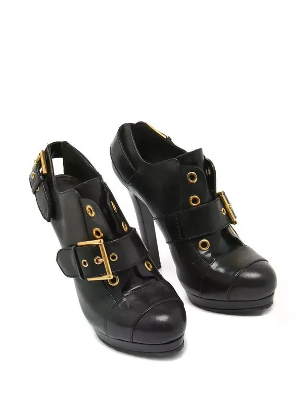 Alexander McQueen 145mm Eyelet Detail Buckled Boots