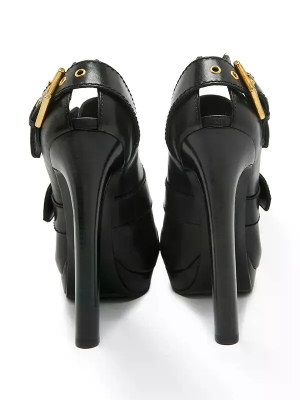 Alexander McQueen 145mm Eyelet Detail Buckled Boots