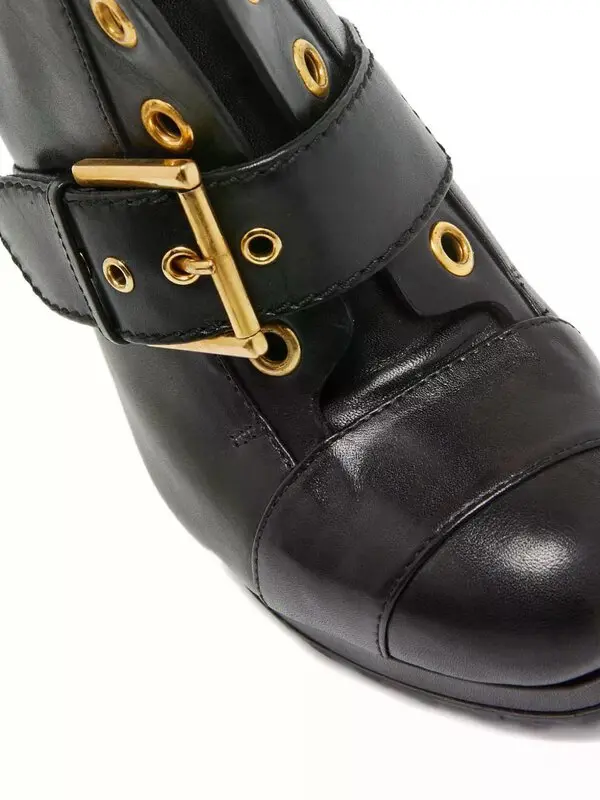 Alexander McQueen 145mm Eyelet Detail Buckled Boots
